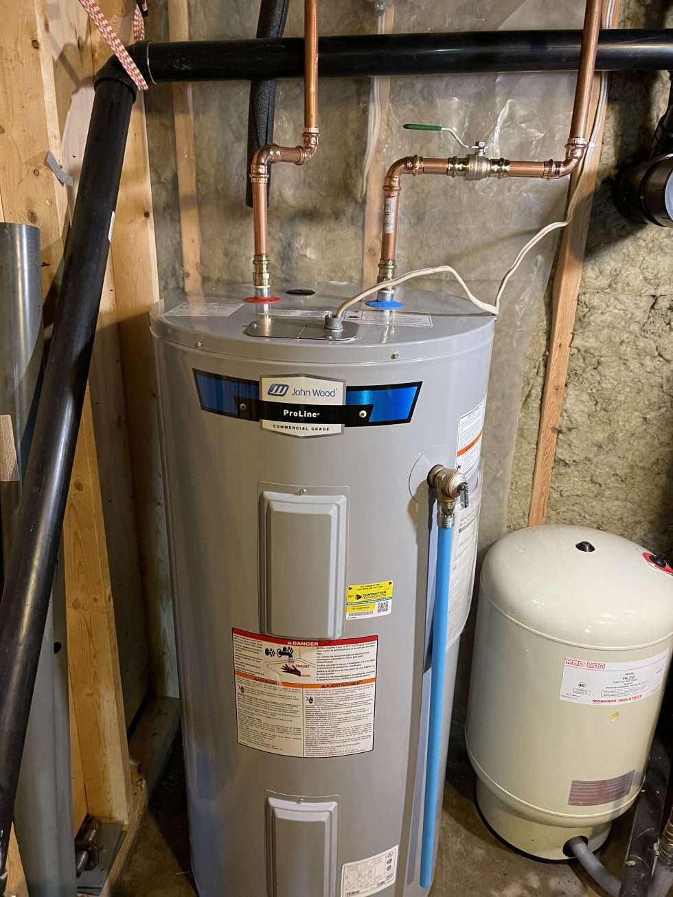 Installed new electric hot water tank in West Guilford